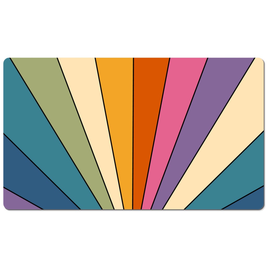 Retro Rainbow Desk Mat Keyboard Mat Desk Pad Tech - Etsy