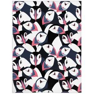 Puffin Pattern Fleece Minky Blanket - Etsy