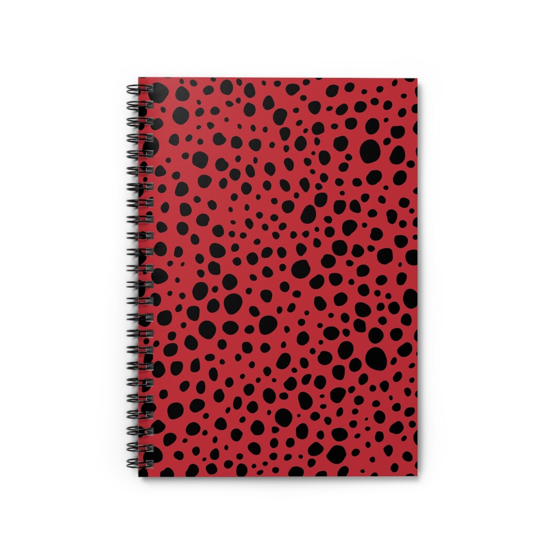 Red Black Spot Spiral Notebook, Writing Journal, Notepad, Food Journal ...