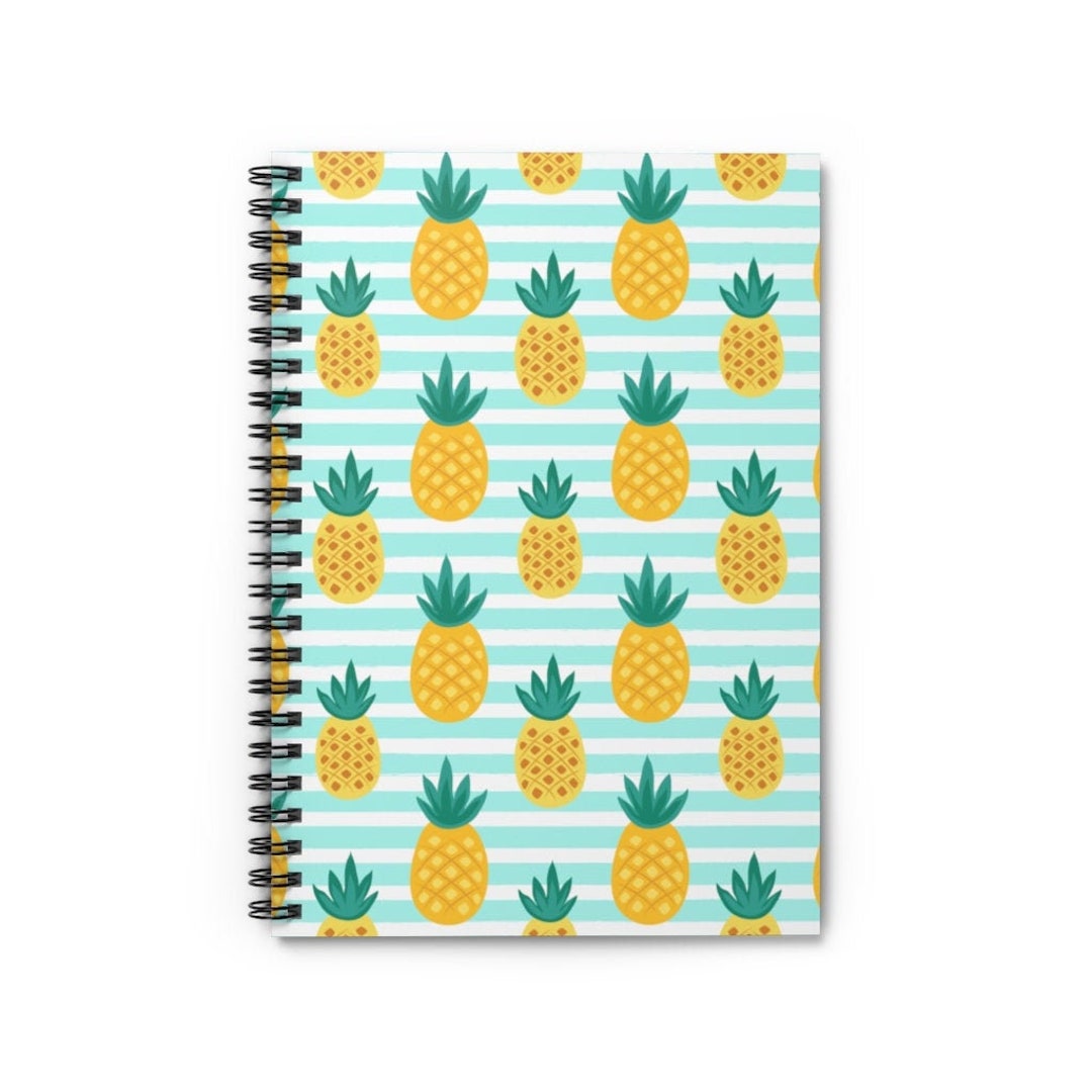 Pineapple Spiral Notebook, Writing Journal, Notepad, Food Journal, Cute ...