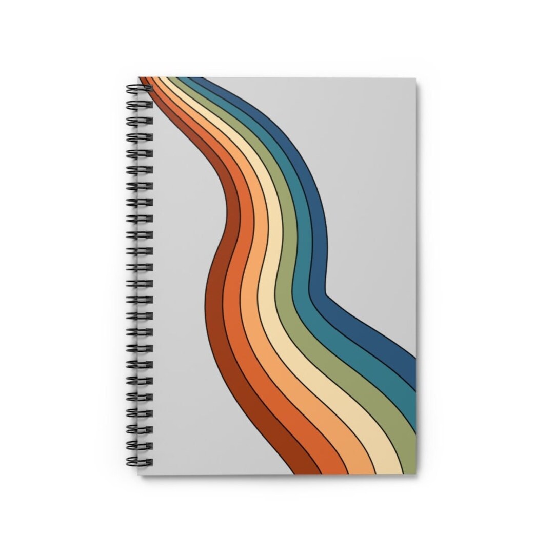 Retro Rainbow Spiral Notebook, Writing Journal, Notepad, Food Journal ...