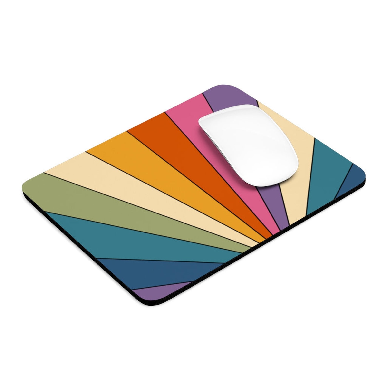 Retro Rainbow Mouse Pad Cute Mousepad Office Decor Desk - Etsy
