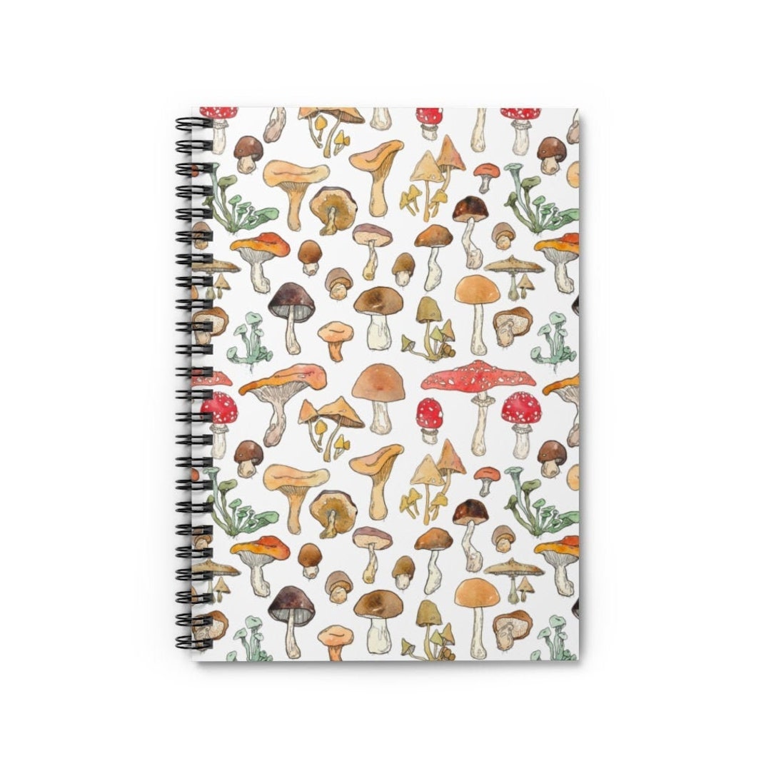 Mushroom Spiral Notebook Writing Journal Notepad Food - Etsy
