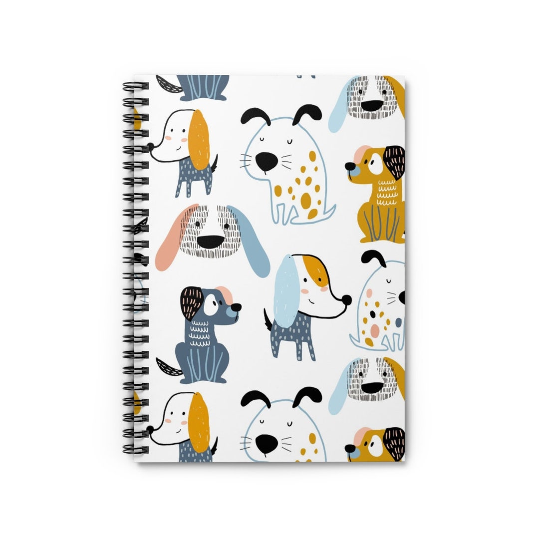 Dog Spiral Notebook 8x6, Writing Journal, Notepad, Food Journal, Cute ...