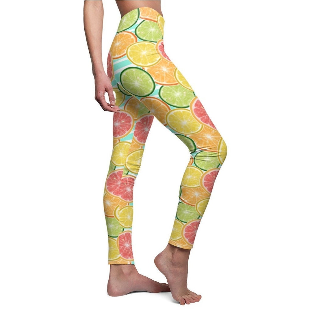Citrus Fruit Leggings, Cute Pattern - Etsy