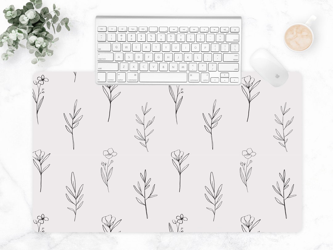 Wildflower Floral Desk Mat, Keyboard Mat, Desk Pad, Tech Accessories ...