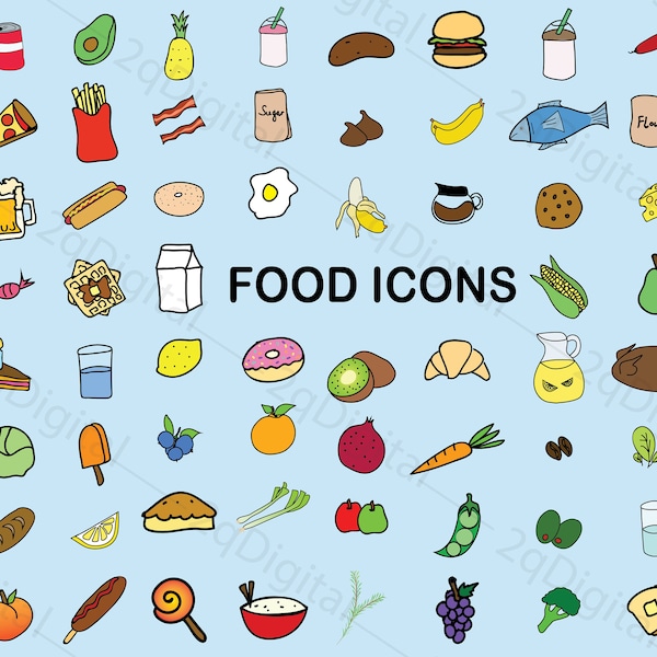 Hand Drawn Food - Etsy