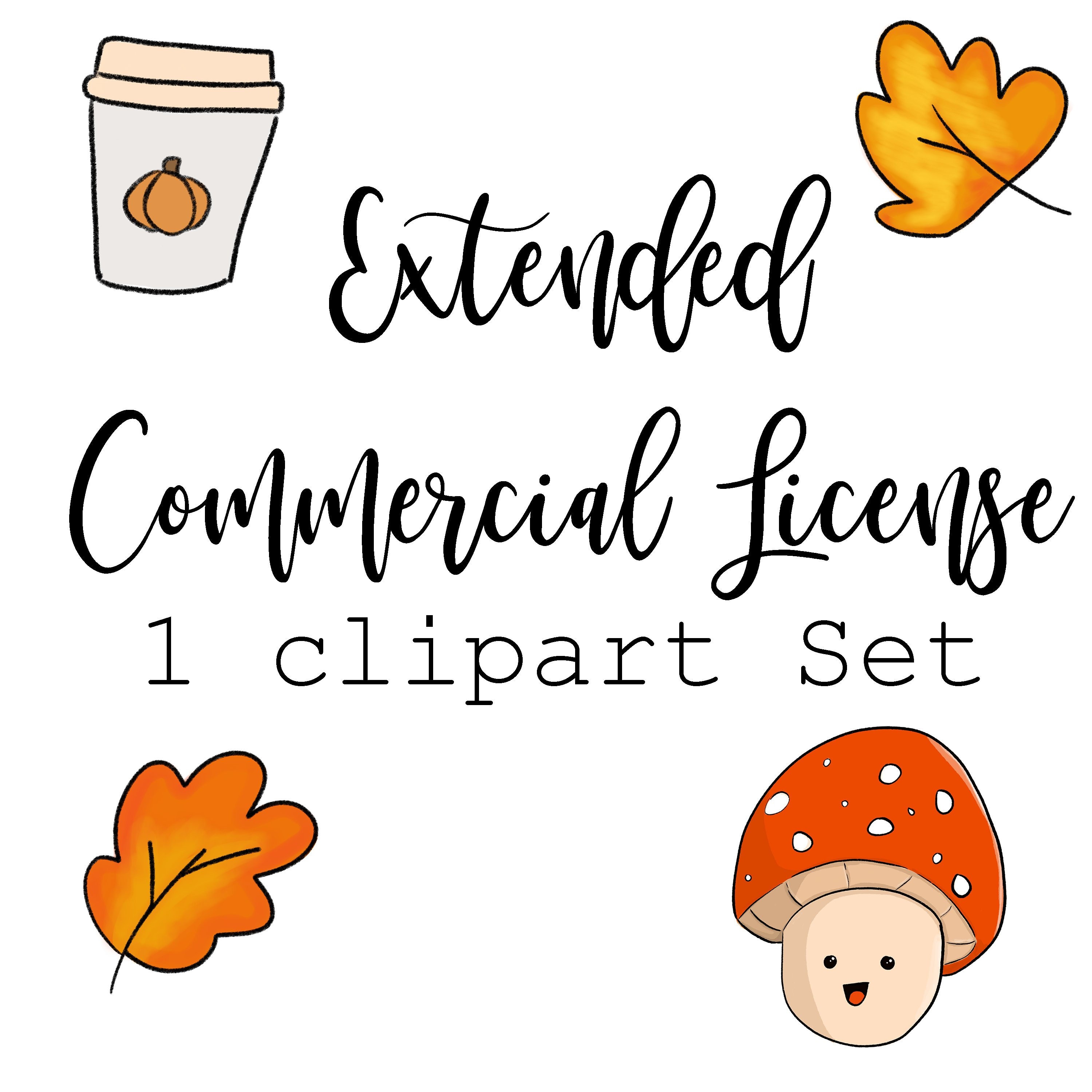 Extended Commercial License 1 Quantity 1 Clipart Set - Etsy UK