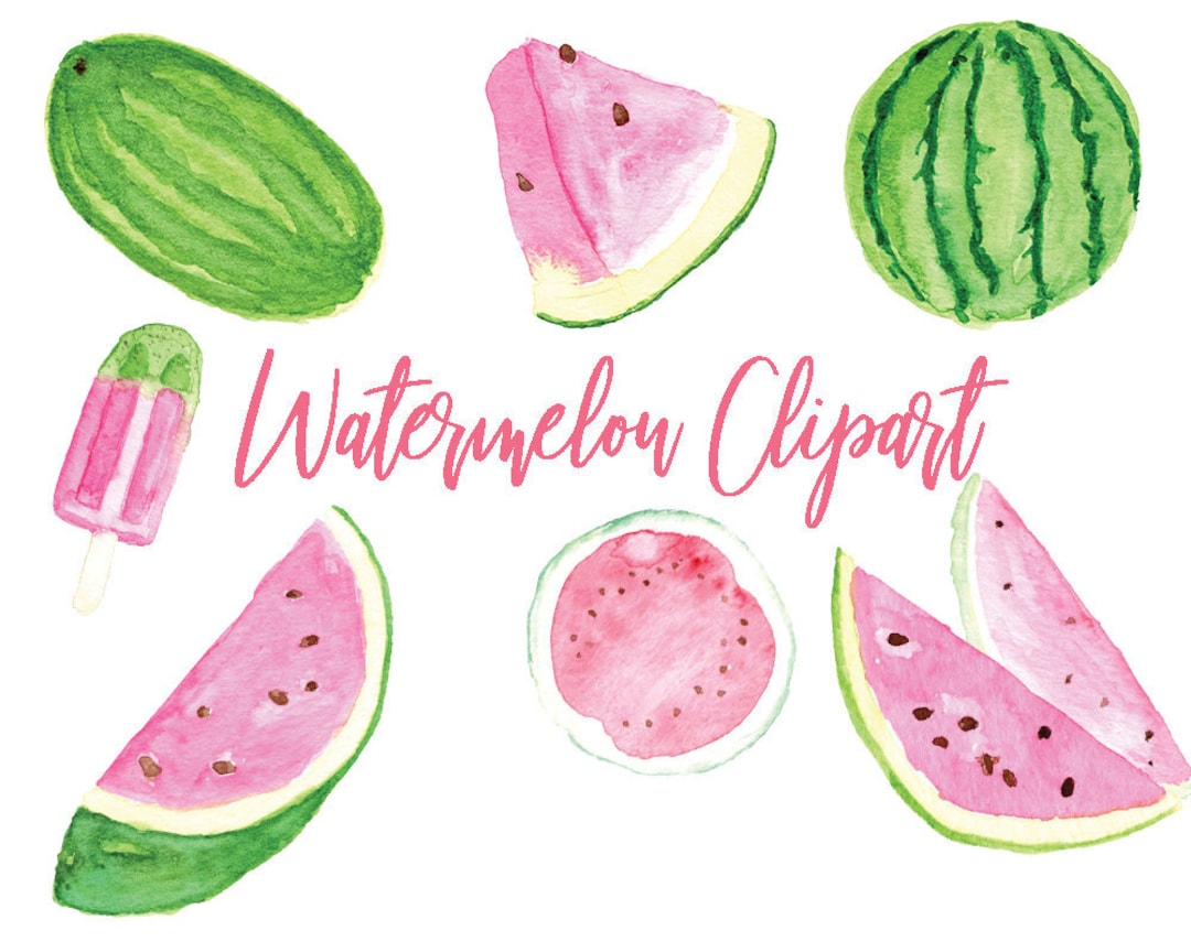 Watercolor Watermelon Clipart Digital Download | 8 Watermelon Hand ...