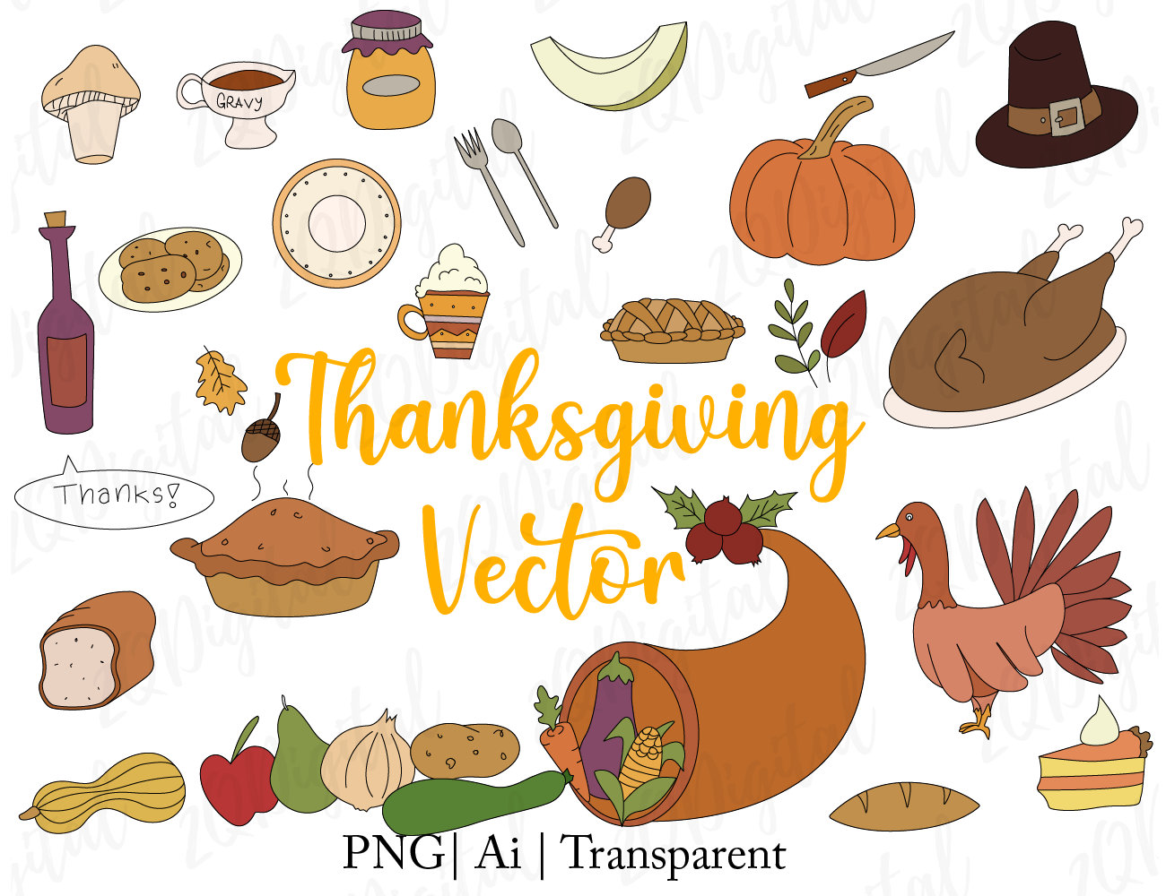 Turkey Dinner Clipart Transparent