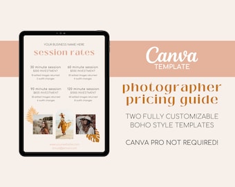 Rate Sheet Template - Etsy