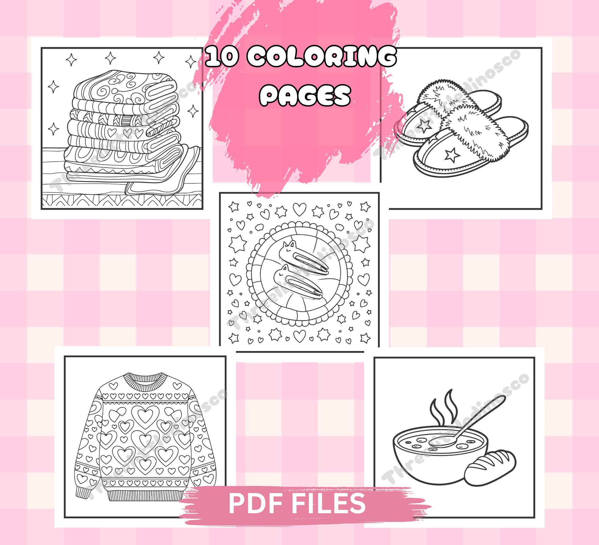 Bold Easy Cozy Girl Coloring Pages I Cozy Daysi Cute Simple Adorable ...