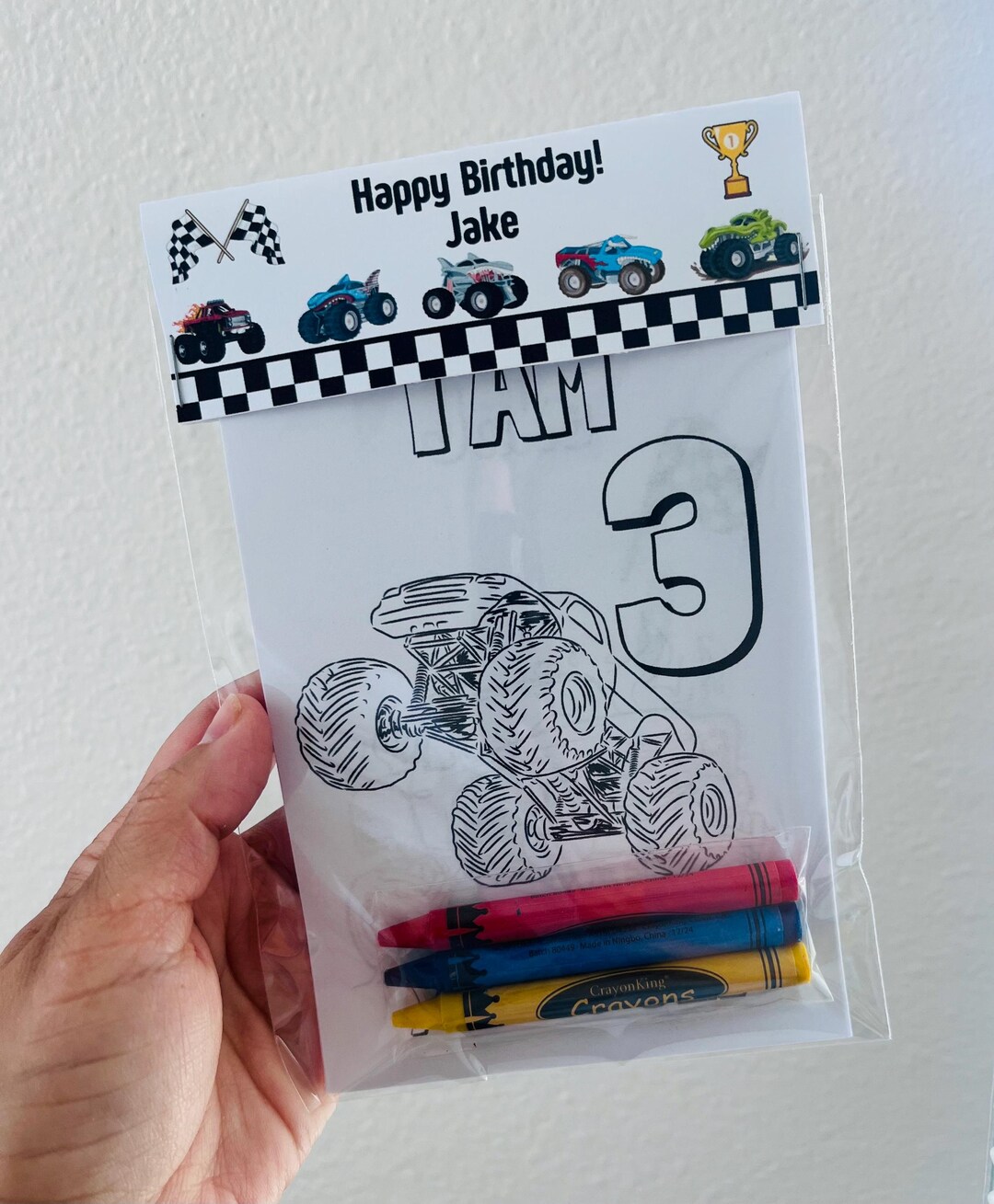 Monster Trucks Coloring Party Favors With Crayons Included| Monster ...