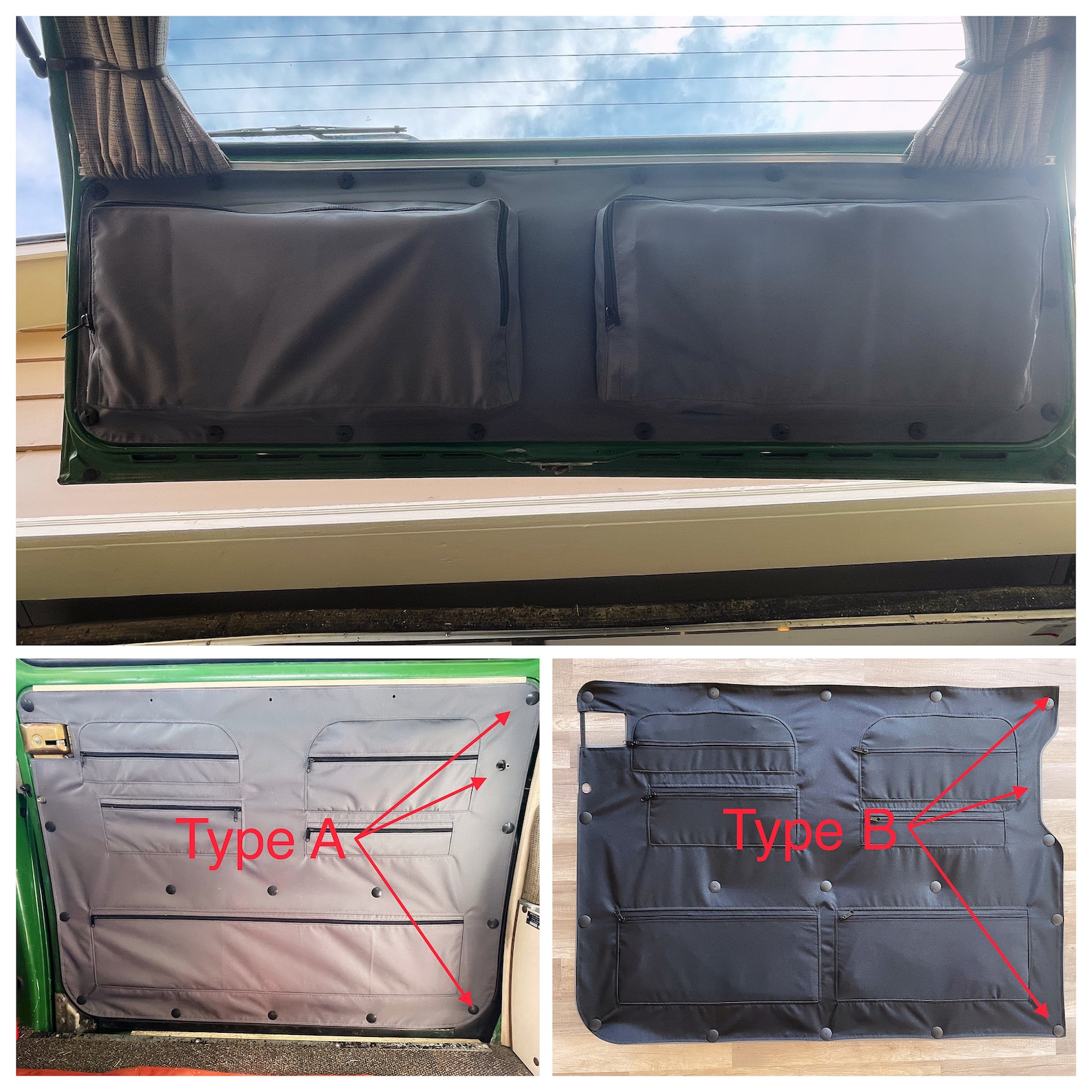 VW Vanagon Westfalia Sliding Door and Hatch Storage Bag Set NEW 1980 ...