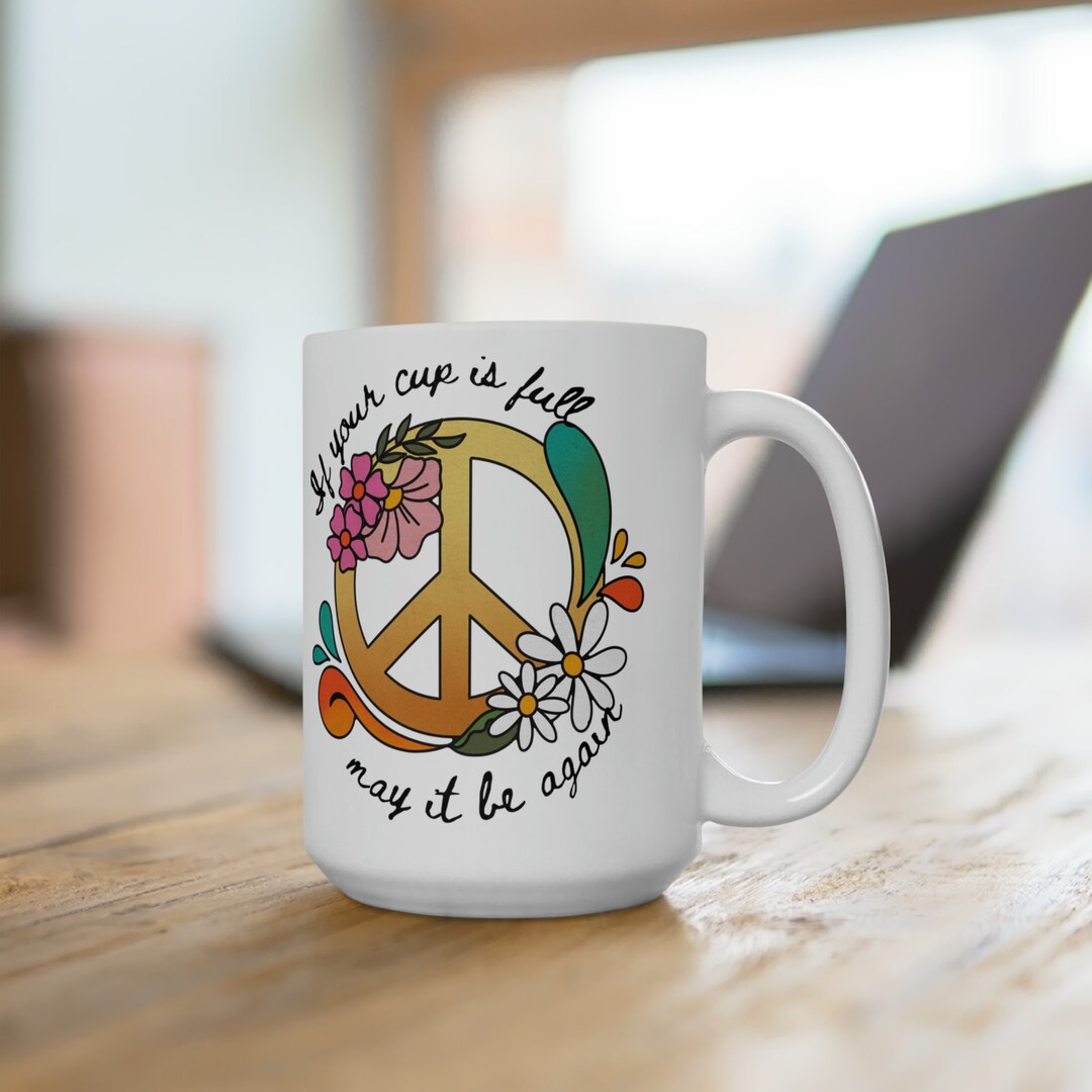 Dead Inspired Ripple Peace Sign Coffee Mug Fill Your Cup - Etsy