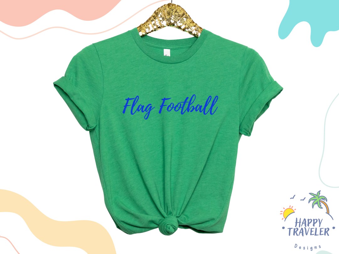 Flag Football School Spirit Team Colors Unisex Short Sleeve Tee With ...