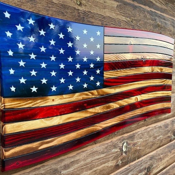 Wooden American Flag Wall Art - Etsy