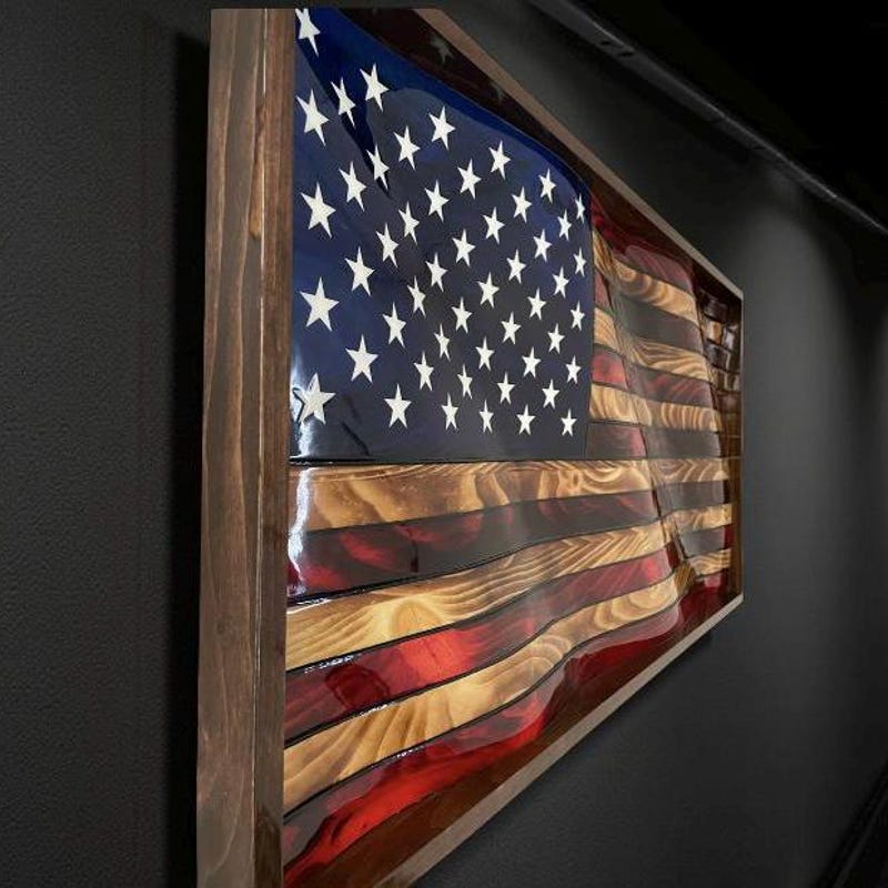 Wavy Wooden Flag Wall Art - Etsy