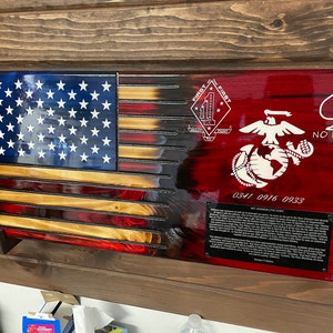 Marine Wooden American Flag: EGA American Flag, USMC Gift, Retirement ...