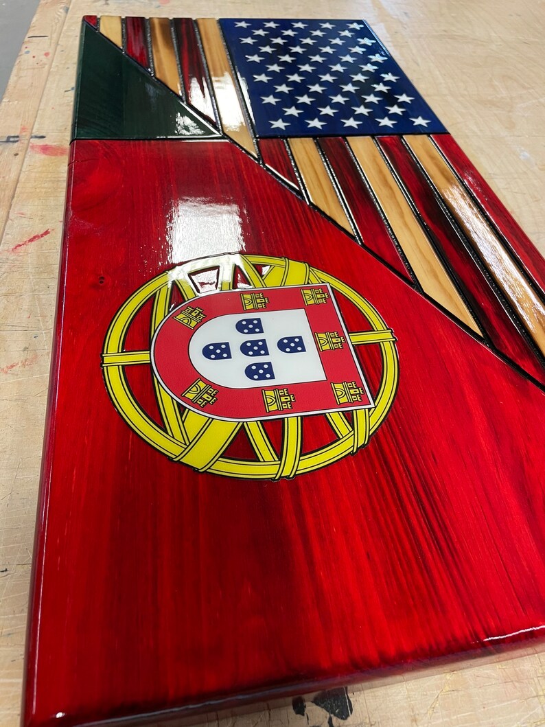 Custom Rustic American Dual Flags Split Rustic Flags | Etsy