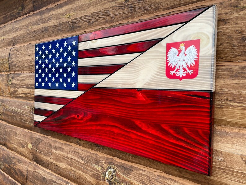 Custom Rustic American Dual Flags Split Rustic Flags | Etsy