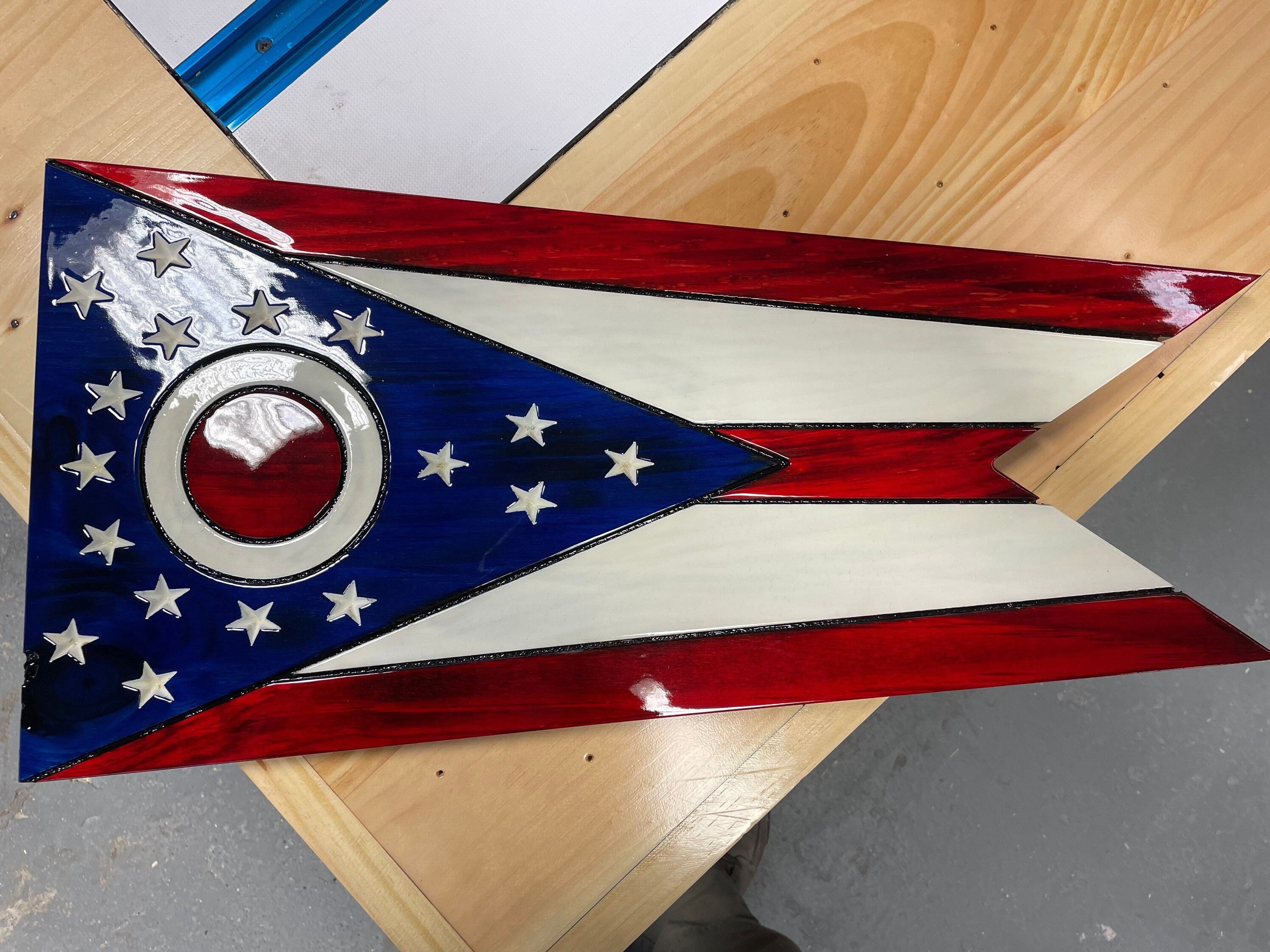 State of Ohio Rustic Flag Ohio Wooden Rustic Flag Rusric - Etsy