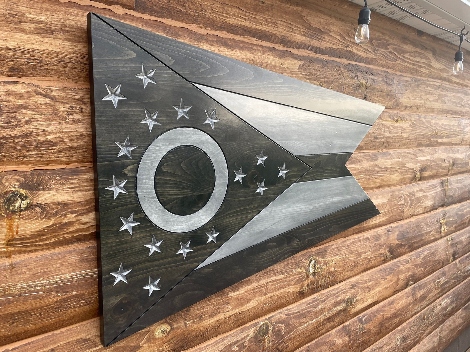 State of Ohio Rustic Flag Ohio Wooden Rustic Flag Rusric - Etsy