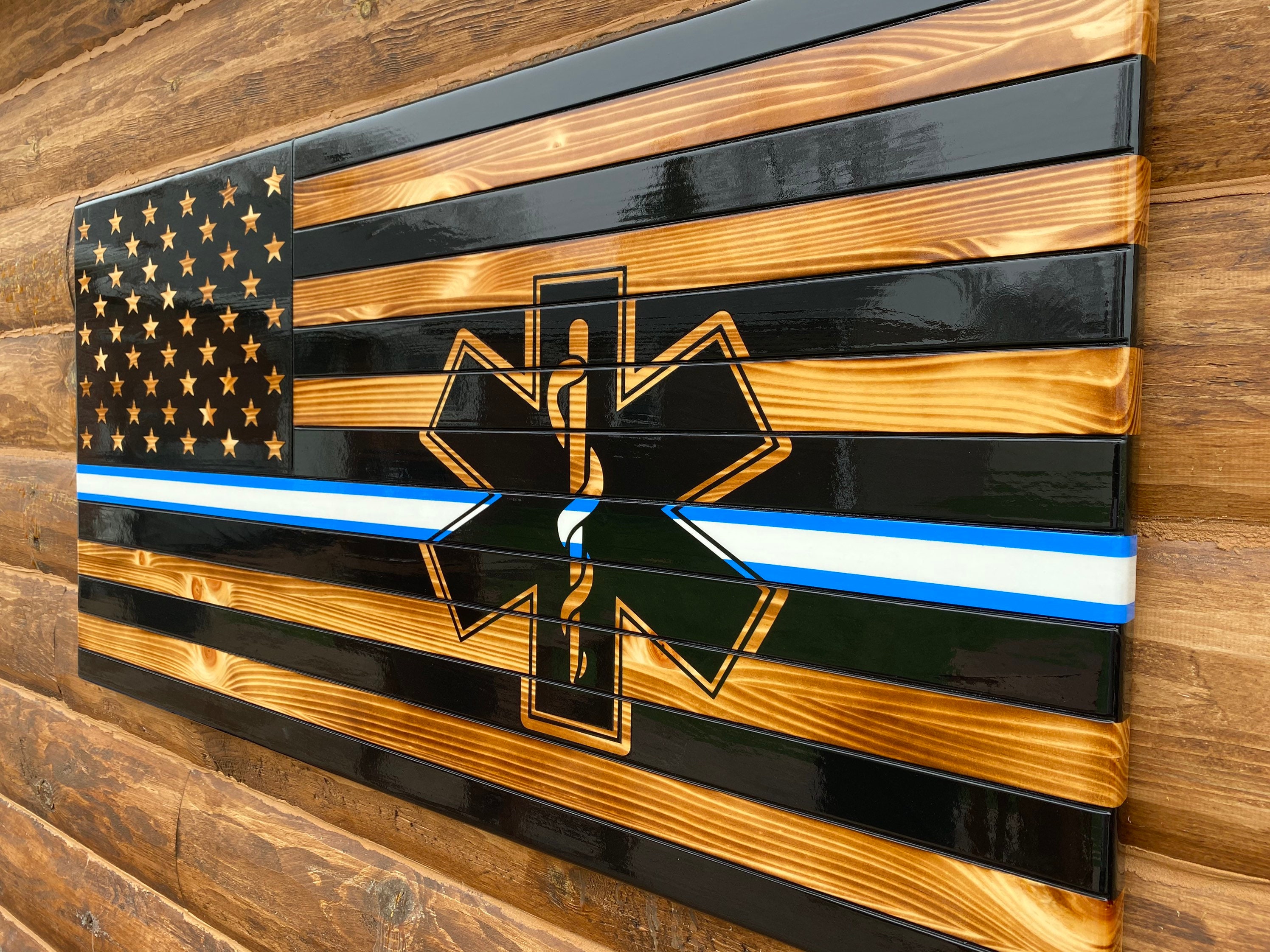 EMS Star of Life American Flag EMS Flag Paramedic Flag | Etsy