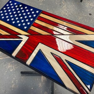 Custom Rustic American Dual Flags, Split Rustic Flags, Diagonal Cut ...