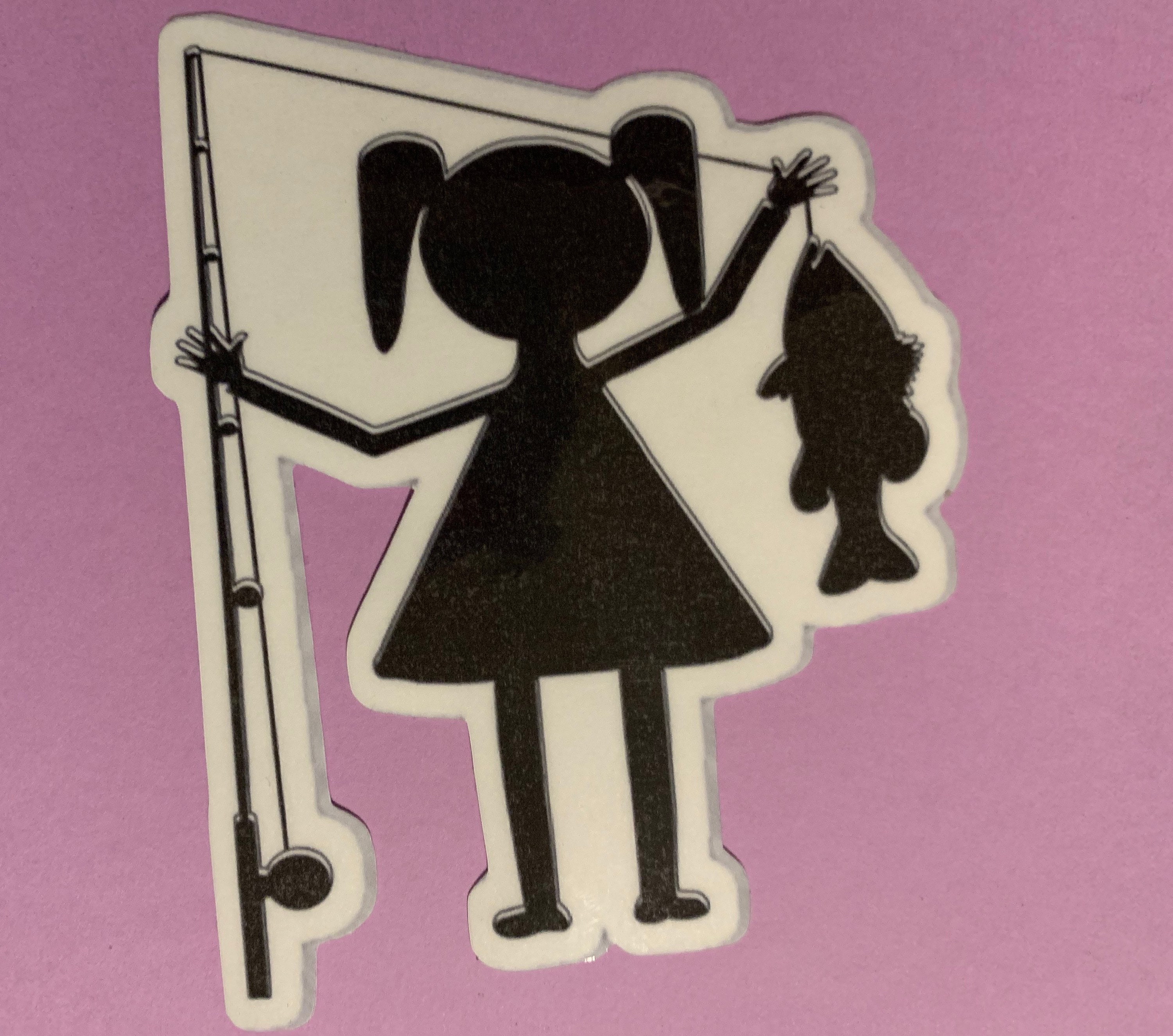 Girl Fishing Decal - Etsy
