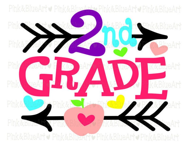 2nd Grade SVG Clipart Cut Files Silhouette Cameo Svg for | Etsy