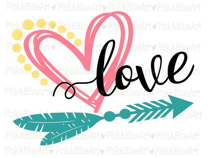 Love SVG - Valentine Svg - Heart Svg - Arrow Svg - Clipart Cut Files ...
