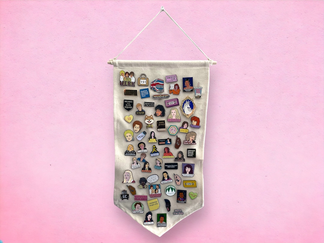 Large Enamel Pin and Patch Display Banner (10.5" X 20.5" Canvas Banner ...