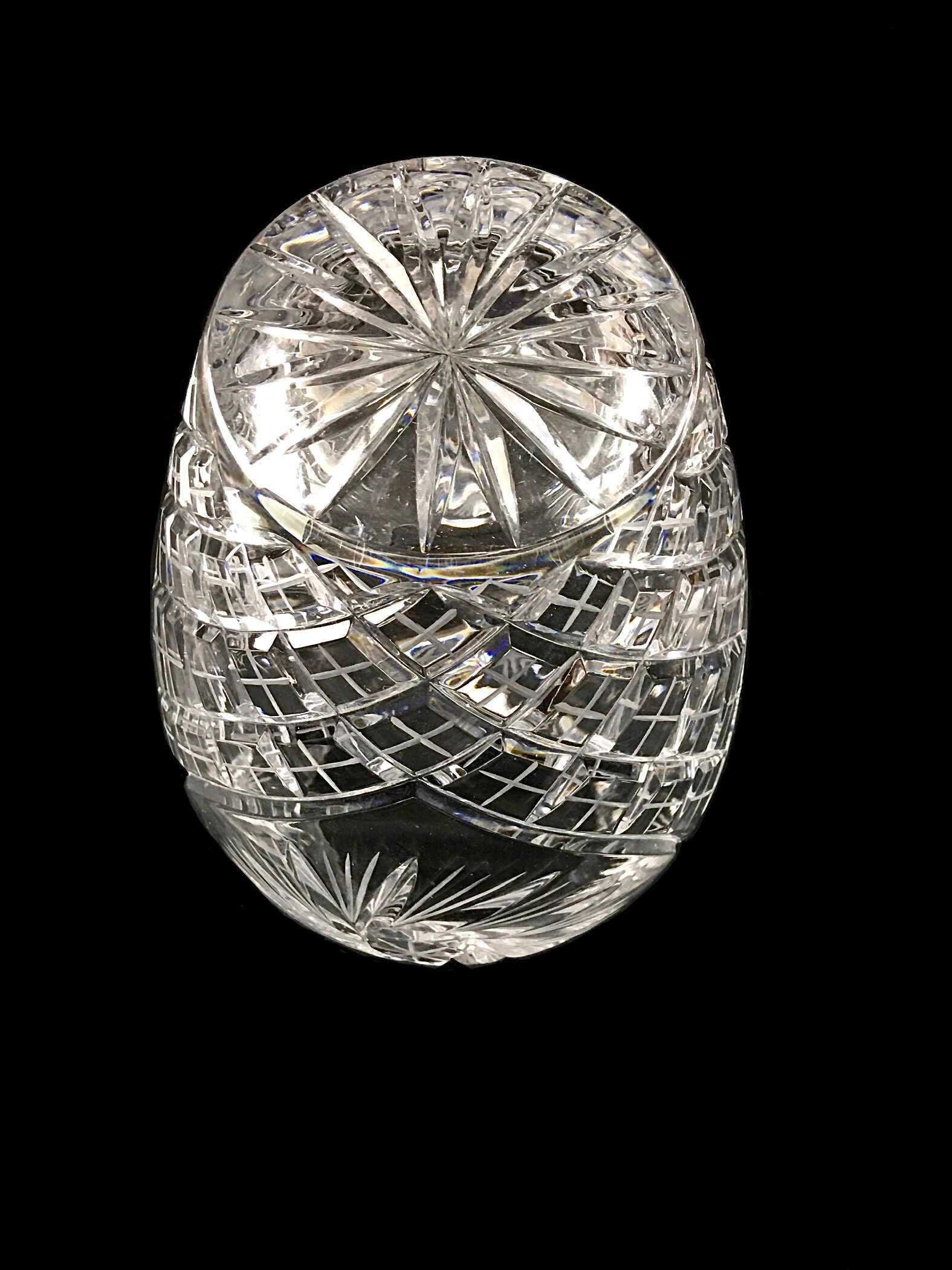 Whirling Star Cut Crystal 12 Inch Oval Vase - Etsy