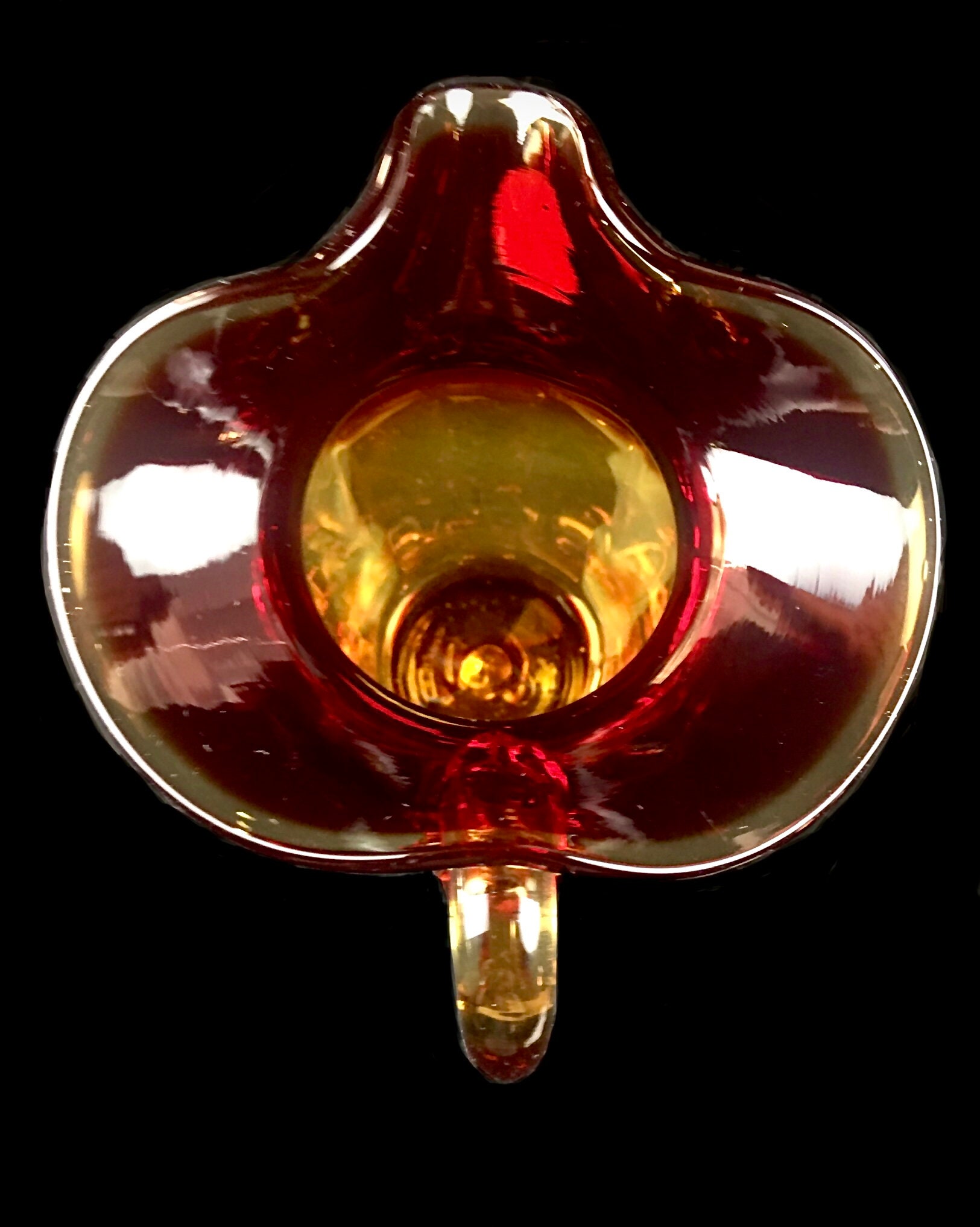 Rainbow Art Glass Amberina 5 Inch Pinched Pitcher - Etsy