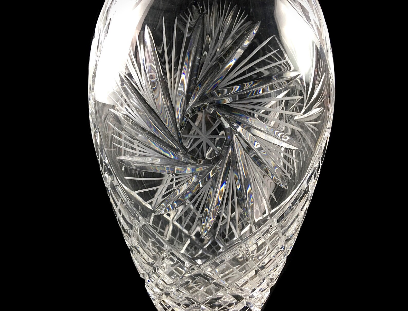 Whirling Star Cut Crystal 12 Inch Oval Vase - Etsy