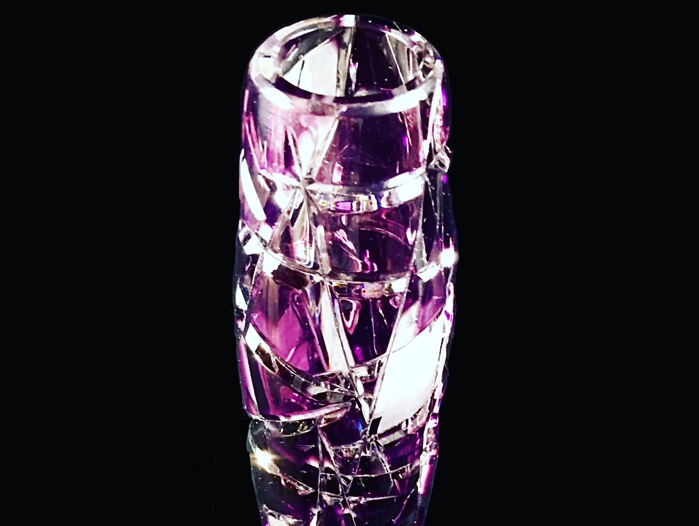Caesar Crystal Bohemiae Violet to Clear Crystal Mars Bud Vase - Etsy