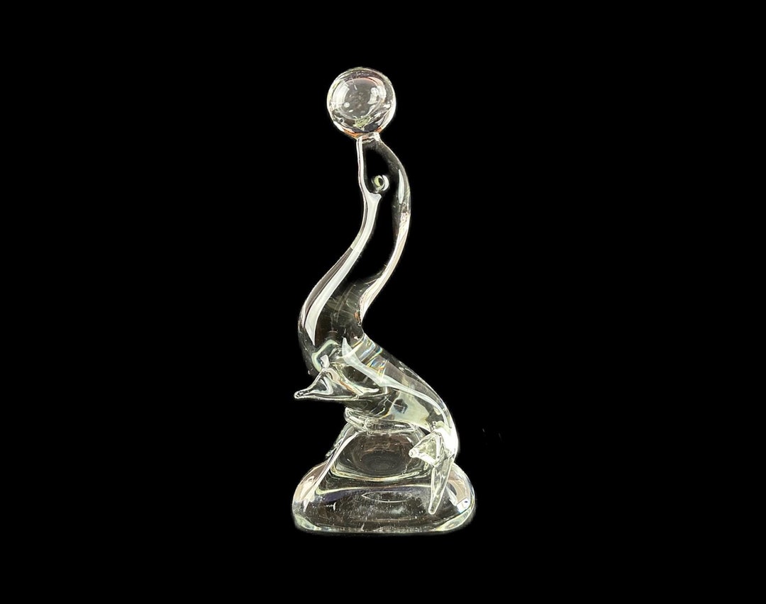 Murano Clear Glass Seal Balancing Ball - Etsy