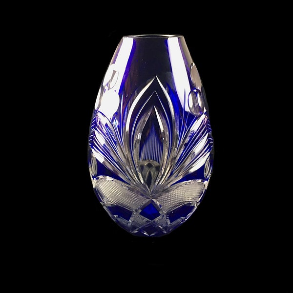 Cobalt Blue Crystal Vase - Etsy