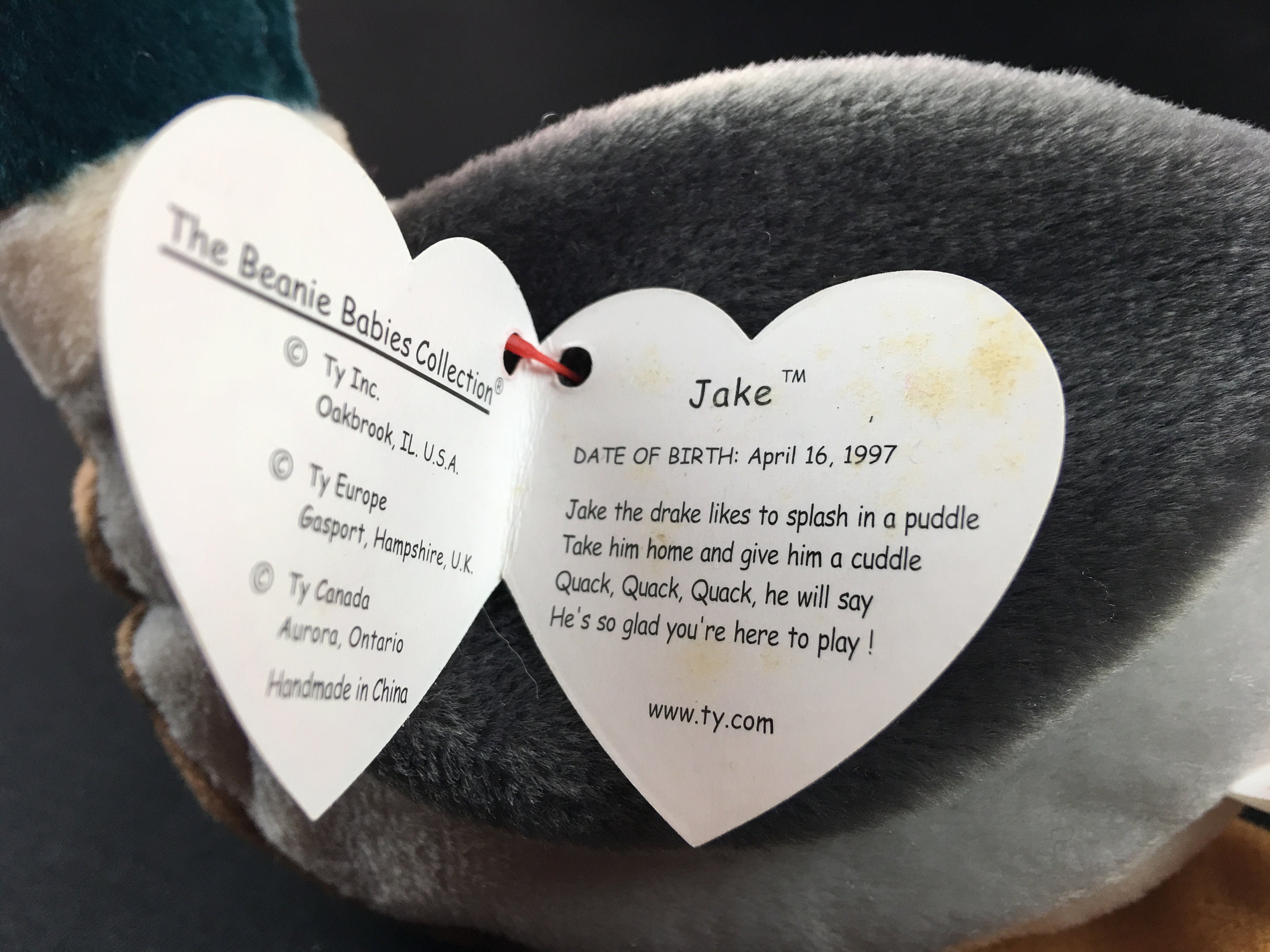 Retired Rare Ty Beanie Baby Jake the Mallard Duck With Tags - Etsy