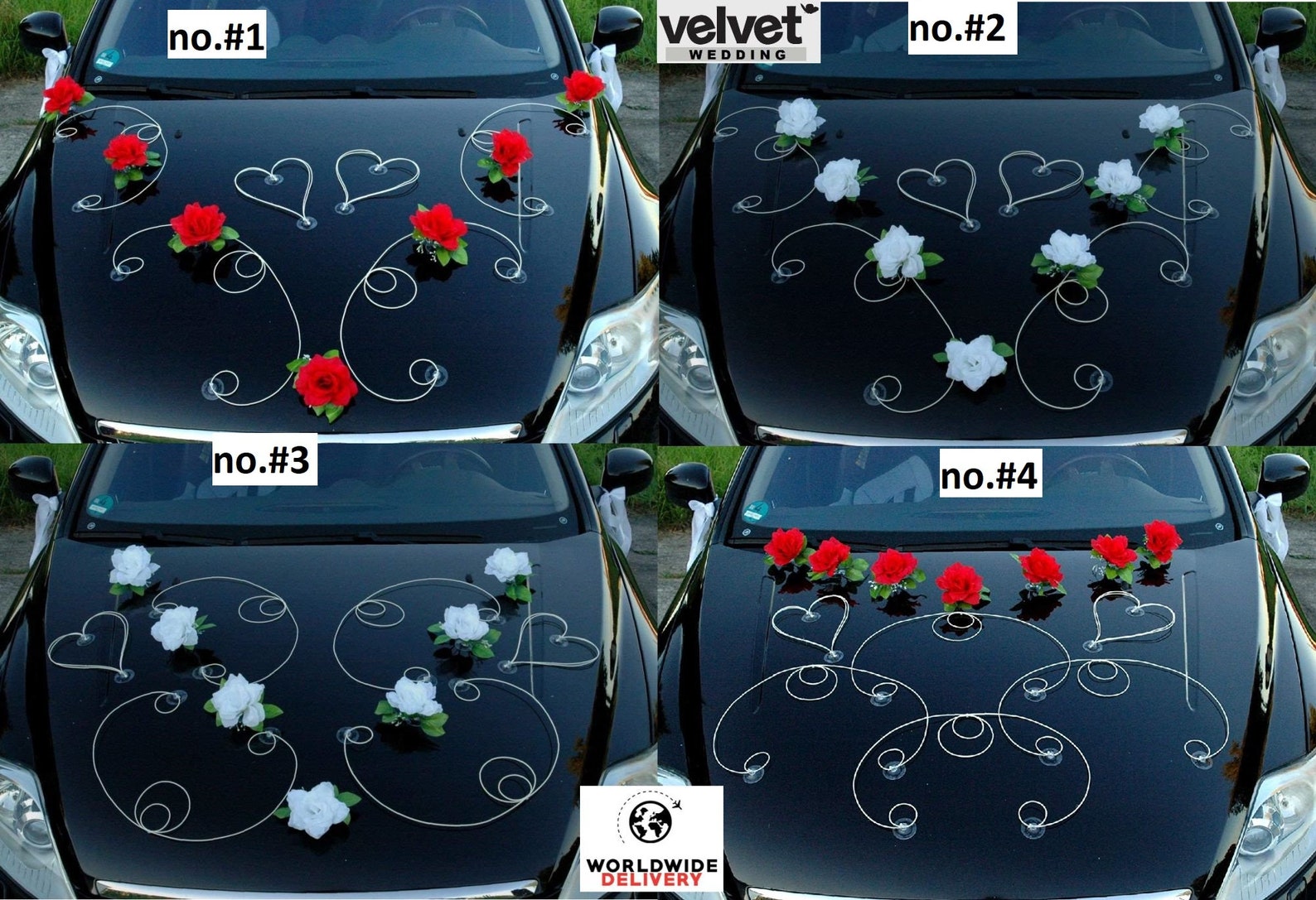 Wedding Car Decorations Wedding Car Kit Unique Flower Decor Wedding ...