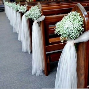 Handmade Gypsophila Wedding Pew Ends: Church Aisle Decoration - Etsy