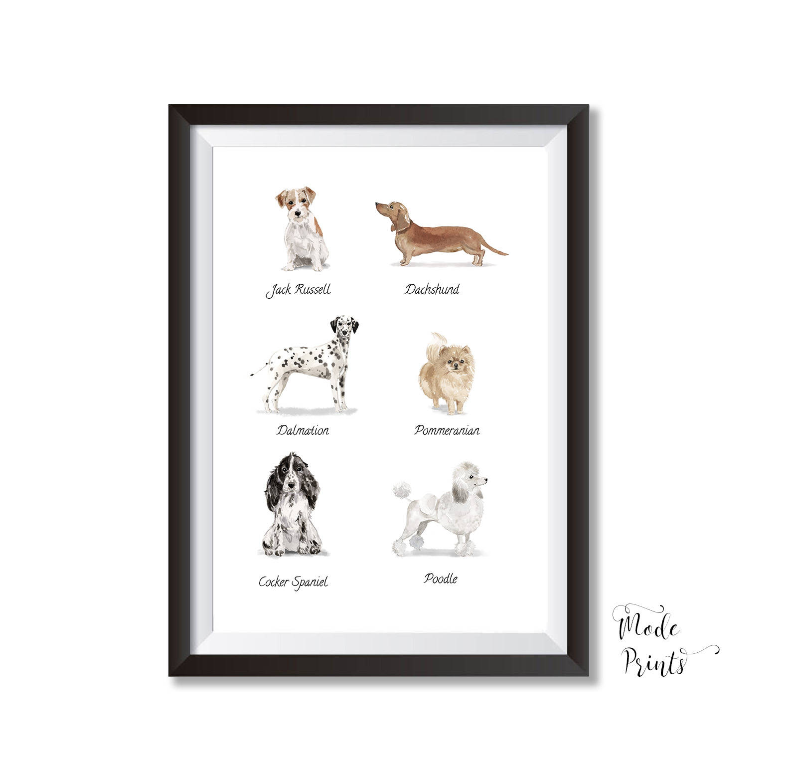 DOG PRINT, Watercolor Dog Prints and Pictures, Dog Prints Wall Art ...