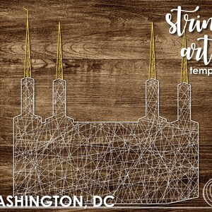 Washington, DC Temple String Art Template Simple 12x12 LDS Temple ...