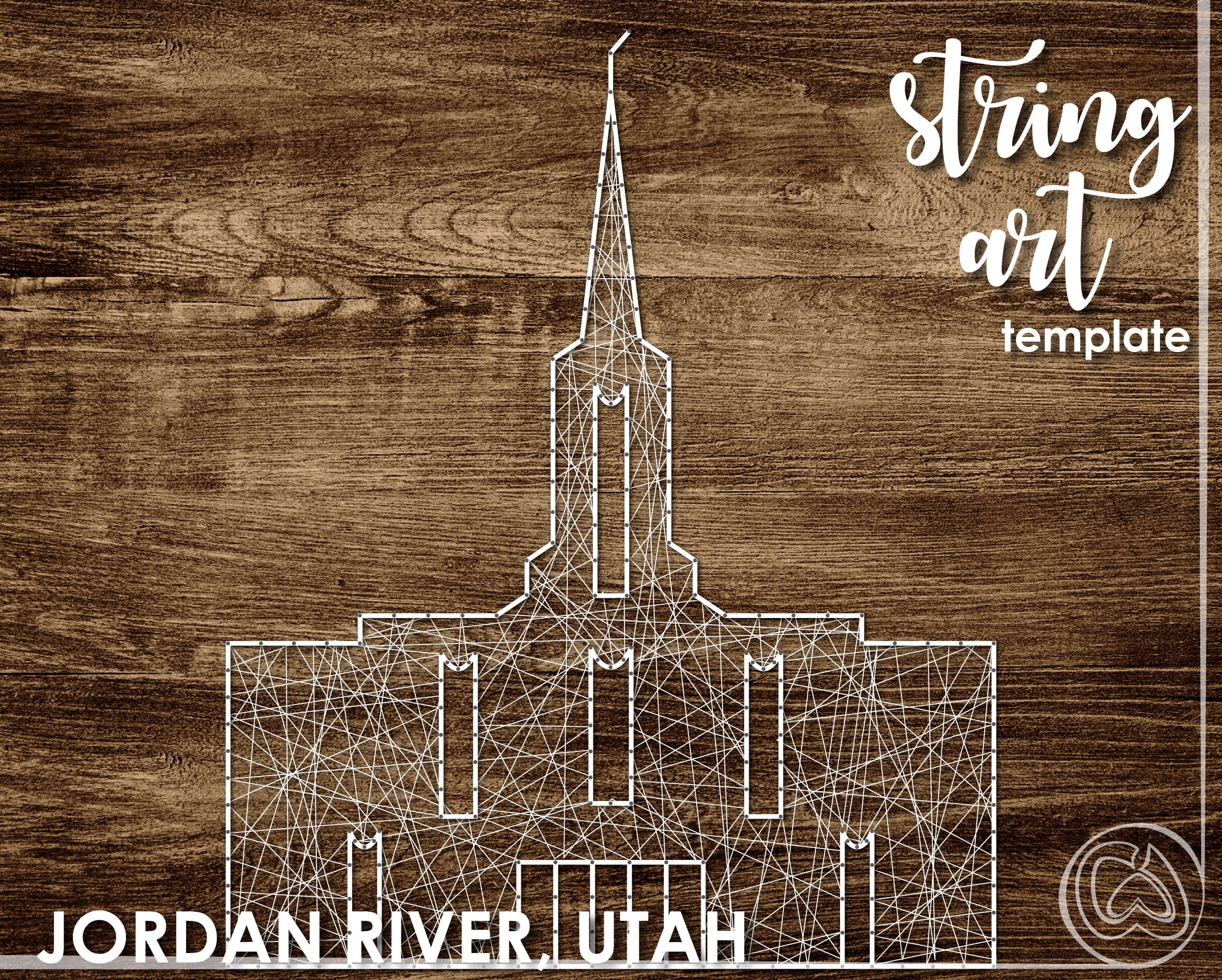 Jordan River, Utah LDS Temple String Art Template Simple 10x12 LDS ...