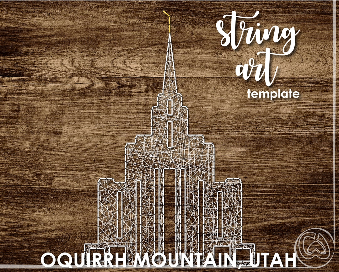 Oquirrh Mountain, Utah LDS Temple | String Art Template | Simple 9x13 ...