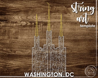 Salt Lake, Utah LDS Temple String Art Template Simple 12x18 LDS Temple ...