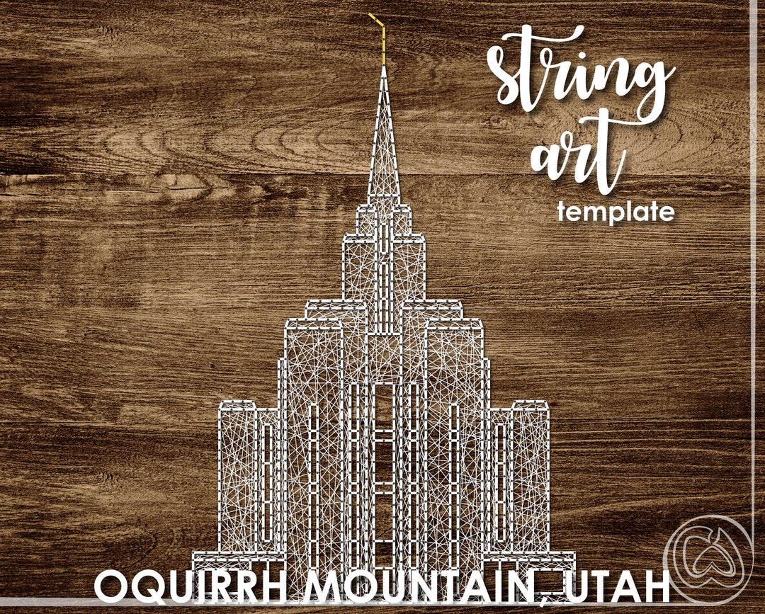 Oquirrh Mountain, Utah LDS Temple String Art Template | Detail 12x18 ...