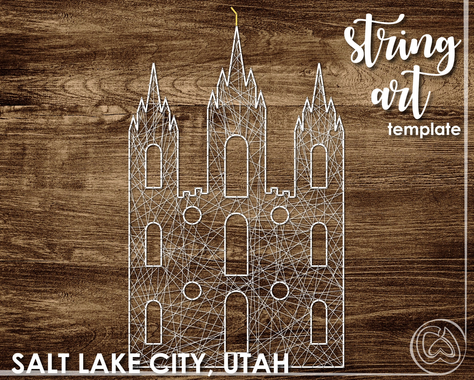 Salt Lake, Utah LDS Temple String Art Template Simple 12x18 LDS Temple ...