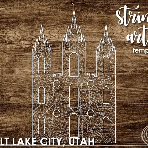 Salt Lake Utah LDS Temple String Art Template Simple - Etsy